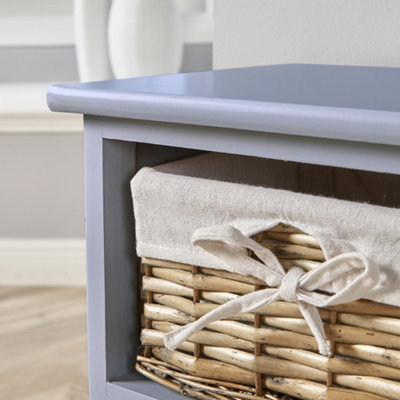 Home Source Lichfield Fully Assembled 3 Wicker Basket Drawer Chest ...
