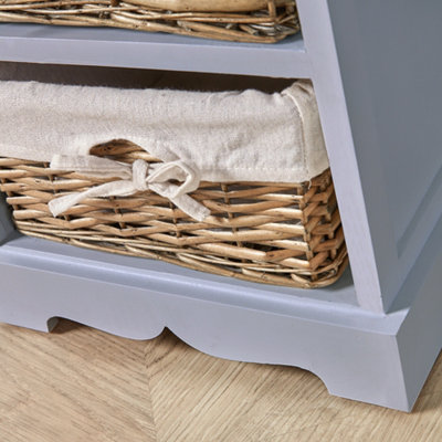 Home Source Lichfield Fully Assembled 3 Wicker Basket Drawer Chest ...