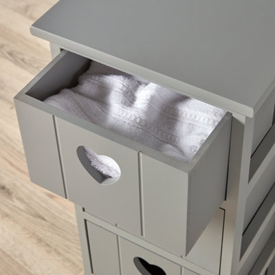 Home Source Love 4 Drawer Chest Storage Unit Grey