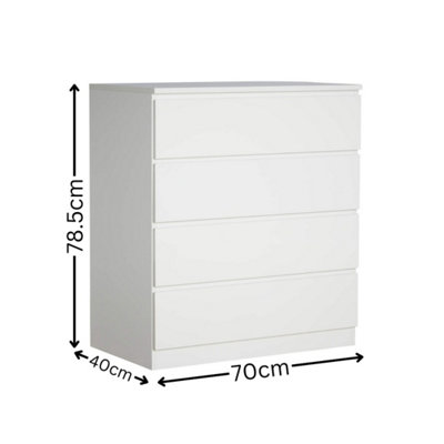 Home Source Lugano Black 4 Drawer Chest of Drawers High Gloss Drawer Fronts