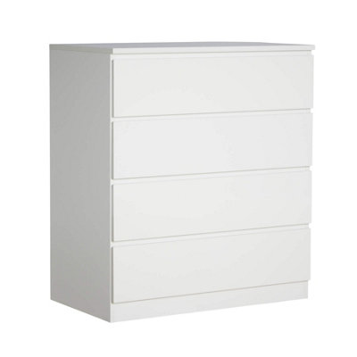 Home Source Lugano White 4 Drawer Chest of Drawers High Gloss Drawer Fronts