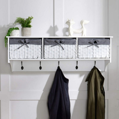 Coat rack with baskets store