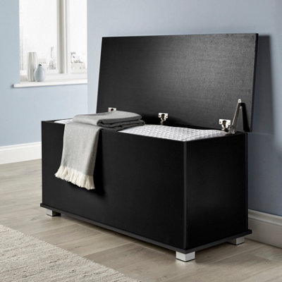 Home Source Malmo Storage Ottoman Chest Black