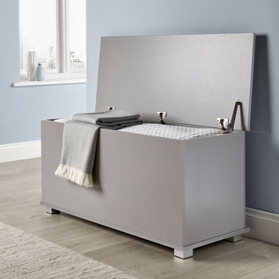Home Source Malmo Storage Ottoman Chest Grey