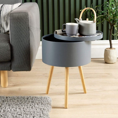 Home Source Marlow Detachable Side Table Grey