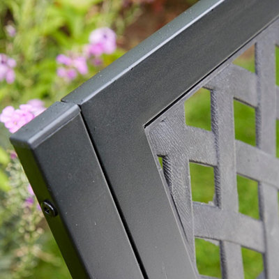 Home Source Meadow Outside Patio Garden Bench with Cushion Seat Pad