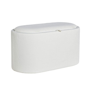 Home Source Merida White Storage Ottoman with Reversible Tray Top Lid