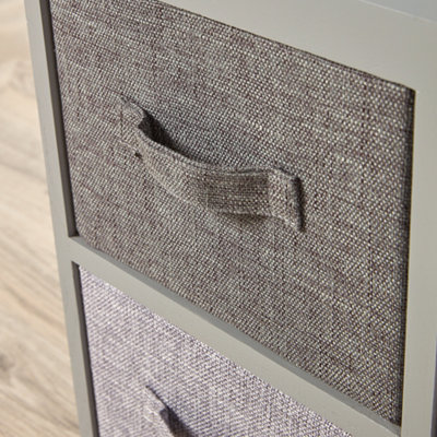 Home Source Metro Fully Assembled 4 Drawer Chest Storage Unit Grey