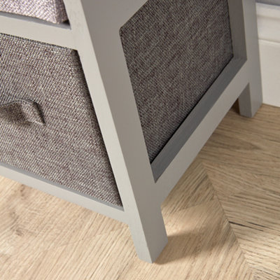 Home Source Metro Fully Assembled 4 Drawer Chest Storage Unit Grey