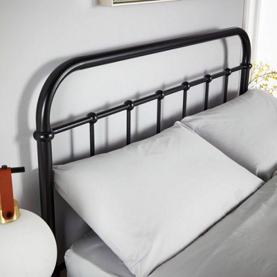 Home Source Minerva Vintage Style Black Metal Small Double Bed Frame