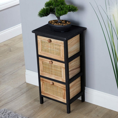 Home Source Mosina Fully Assembled 3 Drawer Rattan Storage Chest