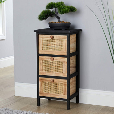 Home Source Mosina Fully Assembled 3 Drawer Rattan Storage Chest