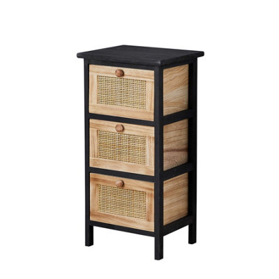 Home Source Mosina Fully Assembled 3 Drawer Rattan Storage Chest
