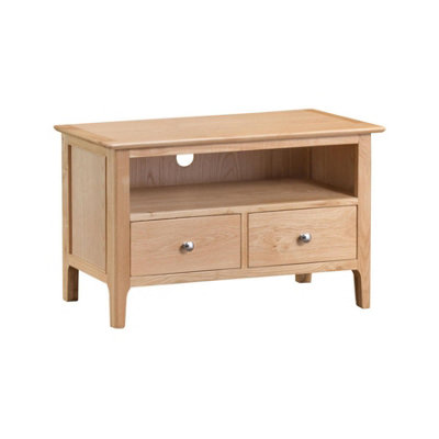 Home Source Natland Fully Assembled Solid Wood with Oak Veneer 2 Drawer ...