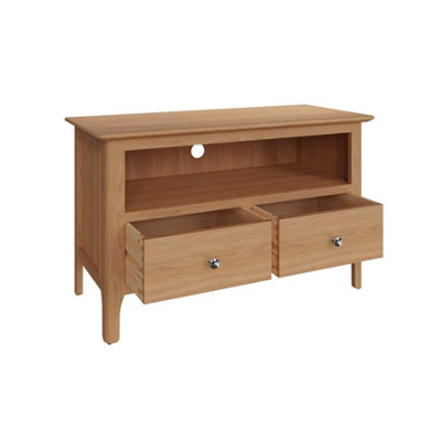 Home Source Natland Fully Assembled Solid Wood with Oak Veneer 2 Drawer ...