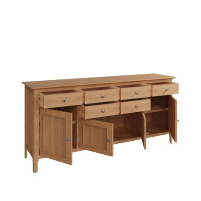 Home Source Natland Fully Assembled Solid Wood with Oak Veneer Large 6 ...