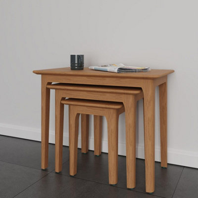 HOME SOURCE NATLAND FULLY ASSEMBLED SOLID WOOD WITH OAK VENEER NEST OF ...
