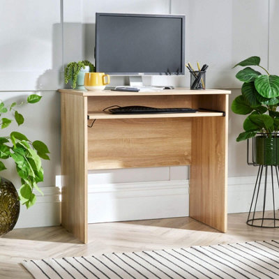 Home Source Newport Space Saving Computer Office Desk Oak Effect