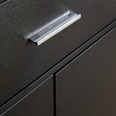 Home Source Novara Black 2 Door Shoe Storage Drawer Cabinet