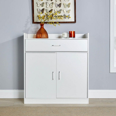 Home Source Novara White 2 Door Shoe Storage Drawer Cabinet