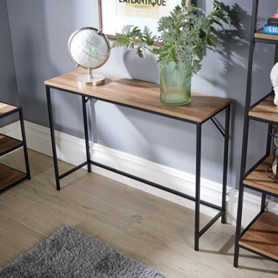 Home Source Oakmere Hallway Console Table Unit Oak Effect Finish | DIY ...