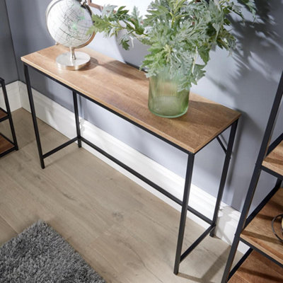 Home Source Oakmere Hallway Console Table Unit Oak Effect Finish
