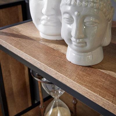 Home Source Oakmere Industrial 5 Tier Bookcase Shelving Storage Unit ...