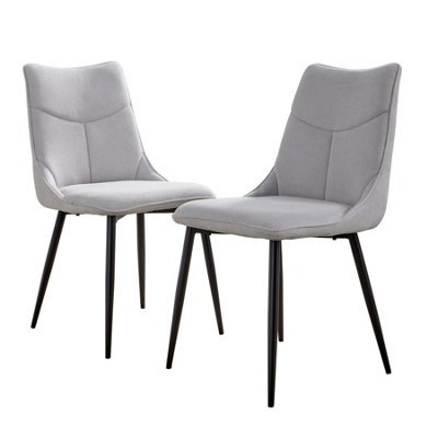 Home Source Odette Pair Dining Chairs Grey