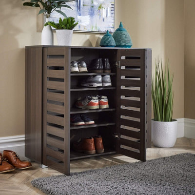 Dark brown shoe storage store