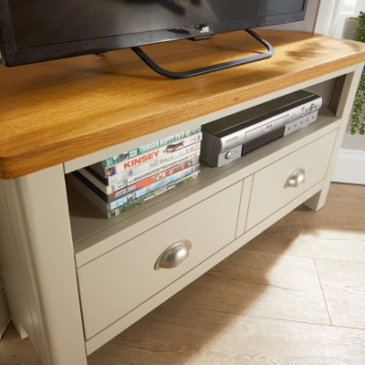 Home Source Ramsgate Grey Fully Assembled Solid Wood with Oak Veneer ...
