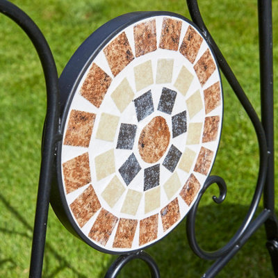 Home Source Sunflower Mosaic Pair of Outdoor Chairs Orange Outdoor ...
