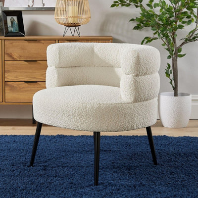 Home Source Teddy Fur Tub Chair Cream