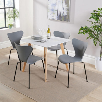 Home Source Trinity Table and 4 Grey Penny Chairs | DIY at B&Q