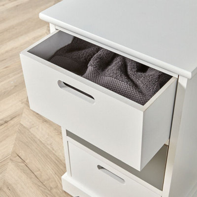 Home Source Ullswater Fully Assembled 3 Drawer Chest Storage Unit White ...