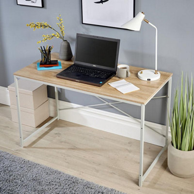 Home Source Urban Cross Back Office Computer Desk Sonoma Oak Effect ...