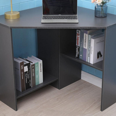 Home Source Wellington Compact Office Computer Corner Desk with Storage ...