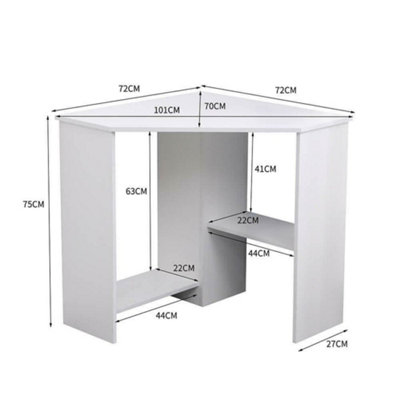 Home Source Wellington Compact Office Computer Corner Desk with Storage ...