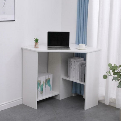 Home Source Wellington Compact Office Computer Corner Desk with Storage ...