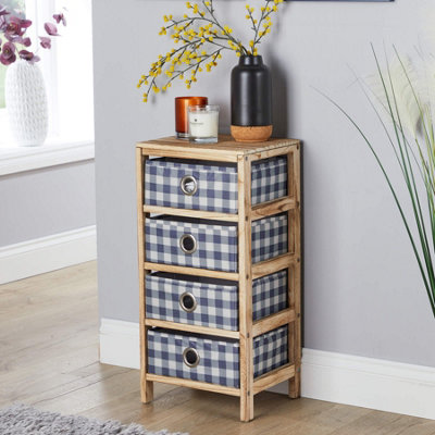 Home Source Weybourne Fabric 4 Drawer Storage Chest