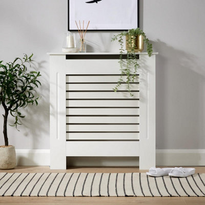 Home Source York Extra Small Radiator Cover White | DIY at B&Q