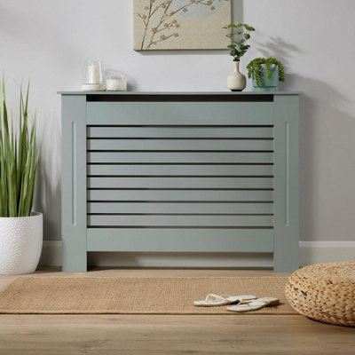 Home Source York Medium Radiator Cover Grey at B&Q
