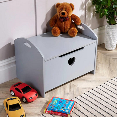Home Source Zoe Toy Storage Ottoman Chest Grey