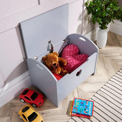 Home Source Zoe Toy Storage Ottoman Chest Grey