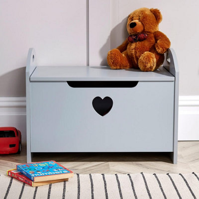 Home Source Zoe Toy Storage Ottoman Chest Grey