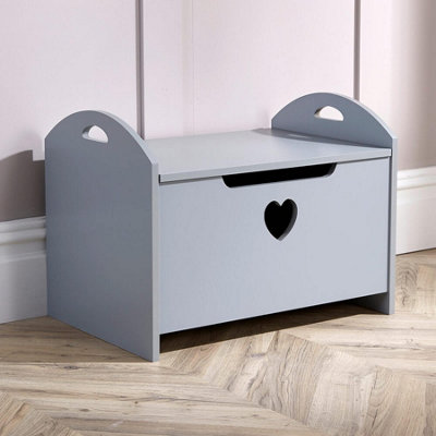 Home Source Zoe Toy Storage Ottoman Chest Grey