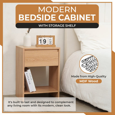 Home Stuff Plus MDF Bedside Table Bedside Cabinet Nightstand with ...