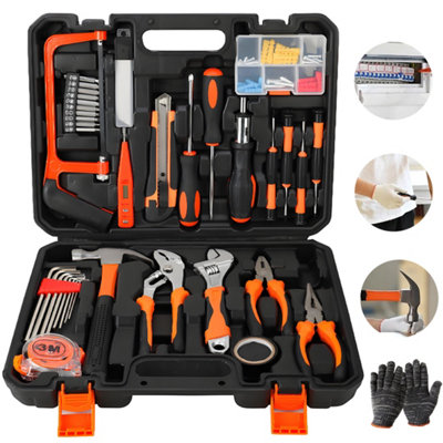 Home Tool Kit 105 PCS Household Repair Tools Set with Case for DIY ...