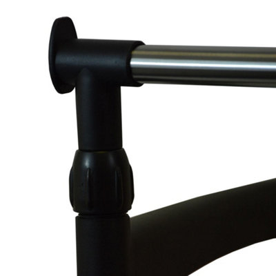 Home Vida Double Silver & Black Garment Rack on Wheels (H)1600mm (W ...