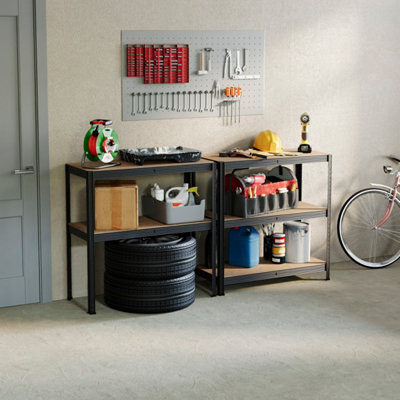 Home Vida Large Heavy Duty Adjustable Black Steel Garage & Shed ...