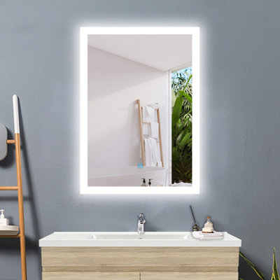 Homefast Bathrooms 70x50cm LED Bathroom Mirror,Fogfree,Single Touch ...